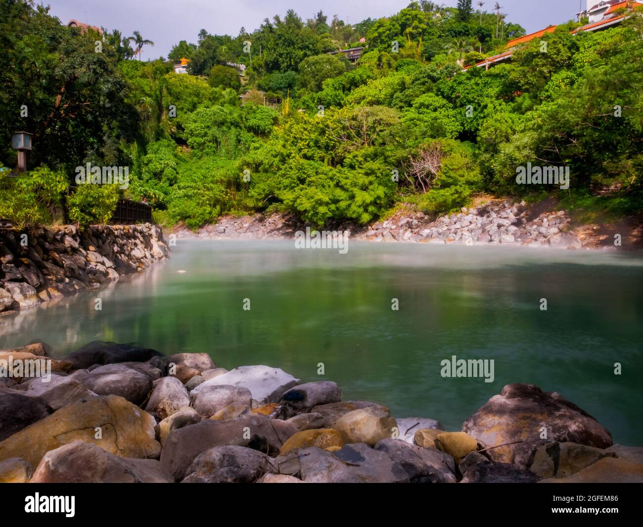 Xinbeitou, Taiwan - October 06, 2016: The natural hot springs of ...