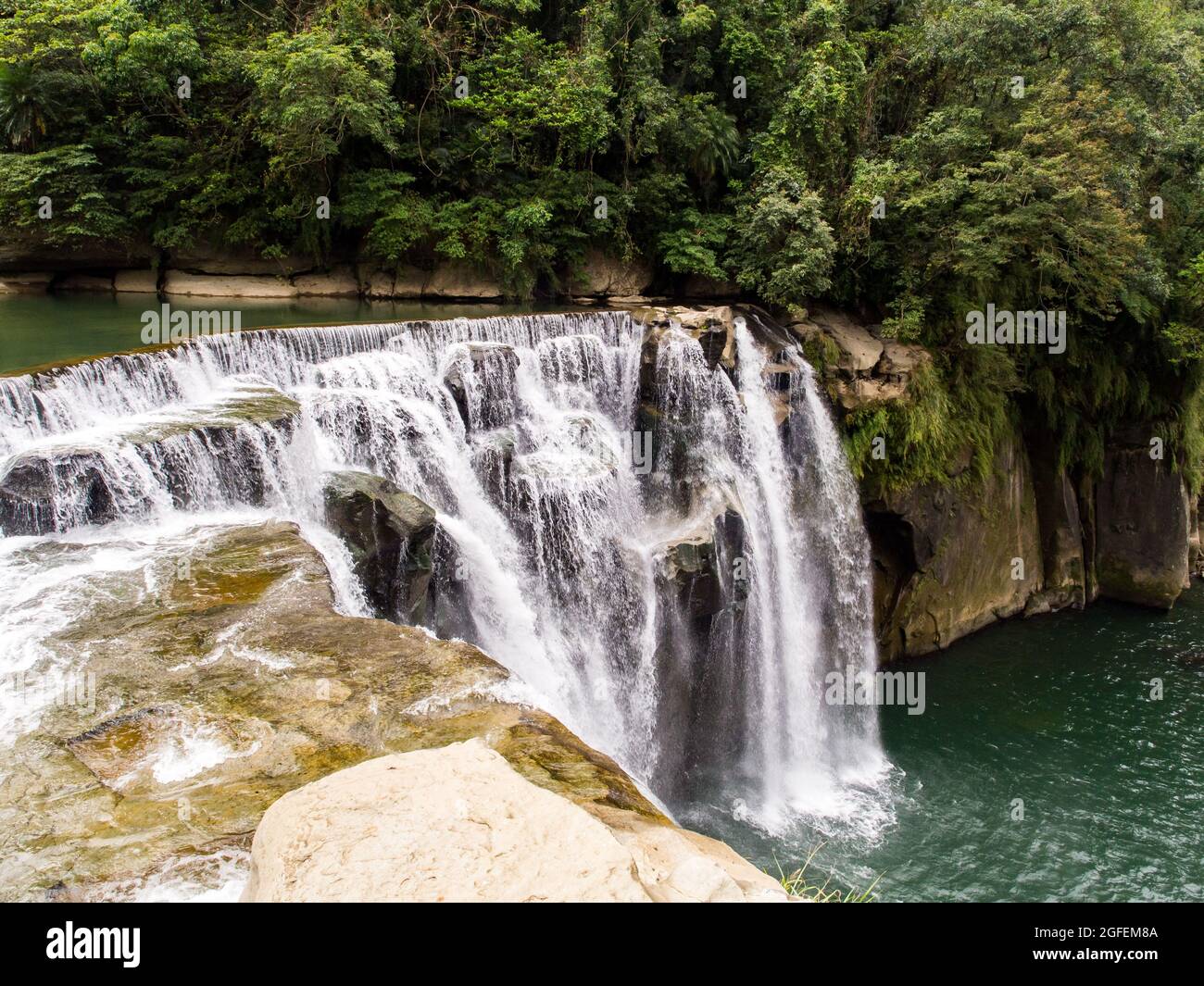 Shifen waterfall in the Pingxi District in New Taipei. Keelung River ...