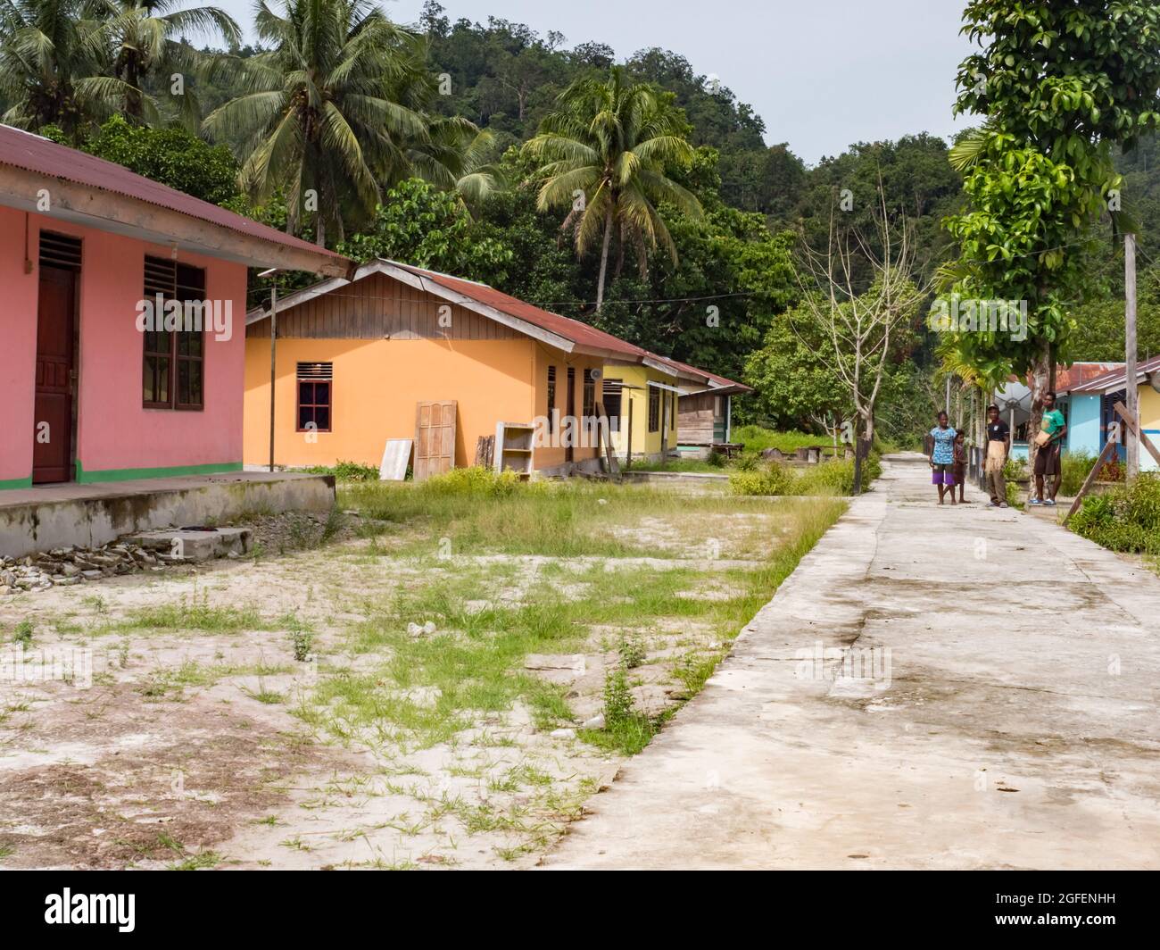 Kensi, Arguni, Indonesia - February 01, 2018: Wooden colorful houses in ...