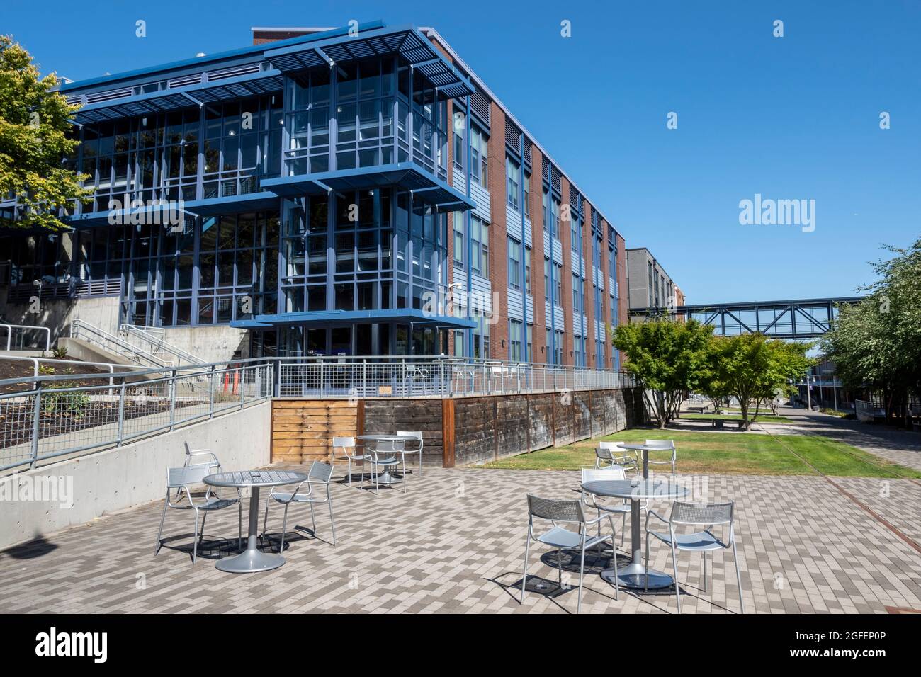 Tacoma, WA USA - circa August 2021: View of the large city campus at ...