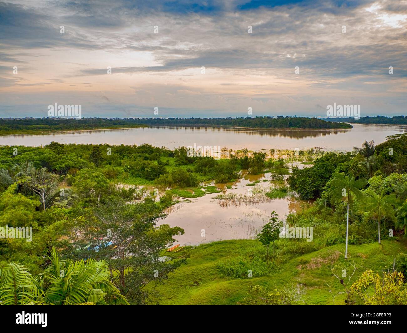 Magic Amazonia.. Sunset at the Javari River, the tributary of the ...