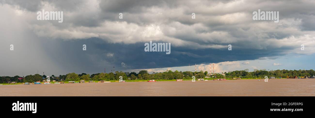 Storm clouds over the Amazon river in the rainforests - green lungs of ...