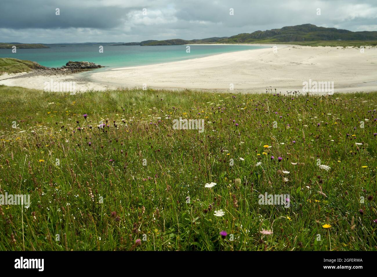 Reef beach (Traigh na Beirigh) on the west side of the Isle of Lewis ...