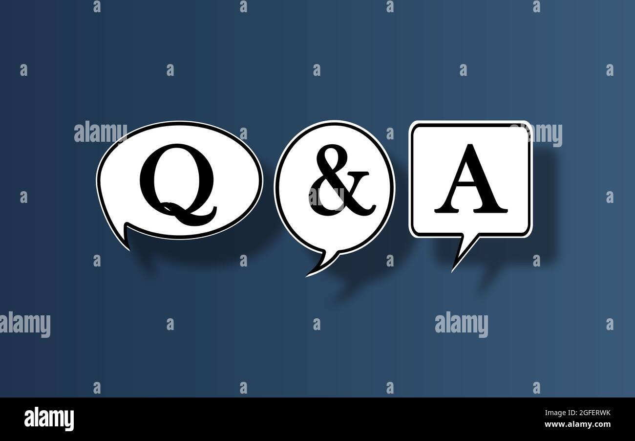 Questions and Answers Symbol In Bubble speech Against dark Blue ...