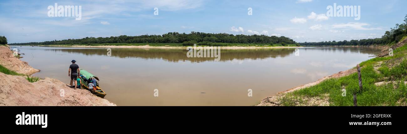 Amazon River, Brazil - Septemebr 12, 2019: Sunset at the Javari River ...