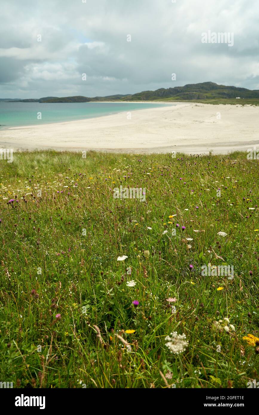 Reef beach (Traigh na Beirigh) on the west side of the Isle of Lewis ...
