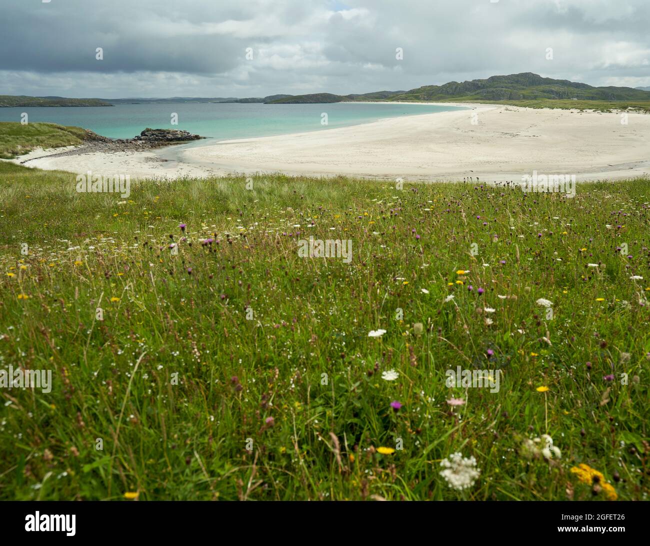 Reef beach (Traigh na Beirigh) on the west side of the Isle of Lewis ...