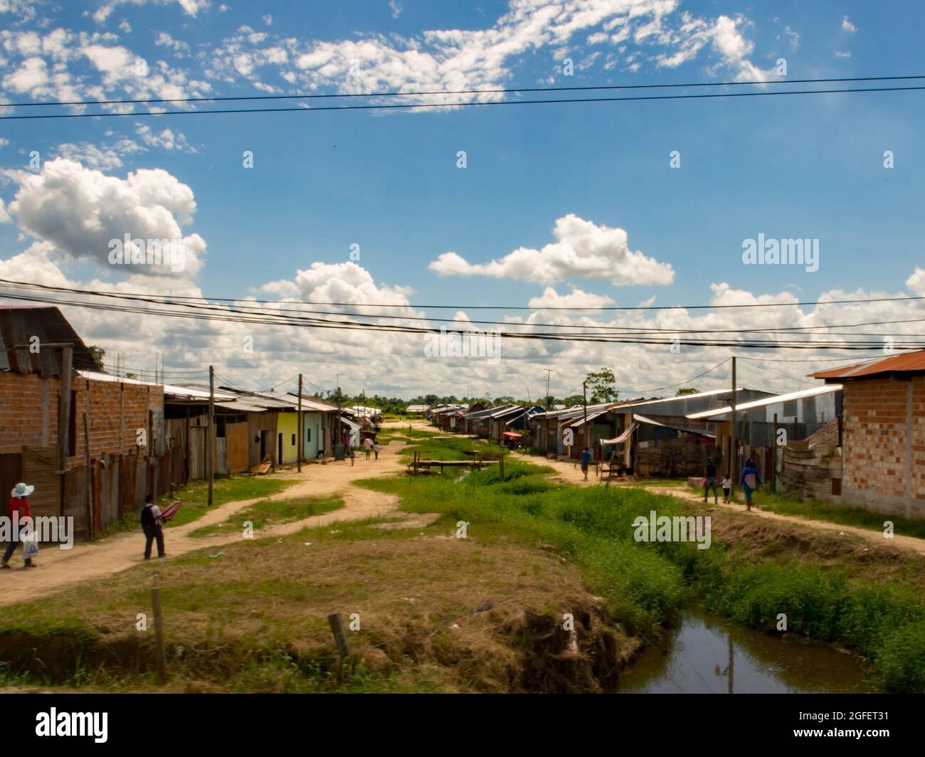 Village, Peru - May 2016: Wooden houses in the small village near ...