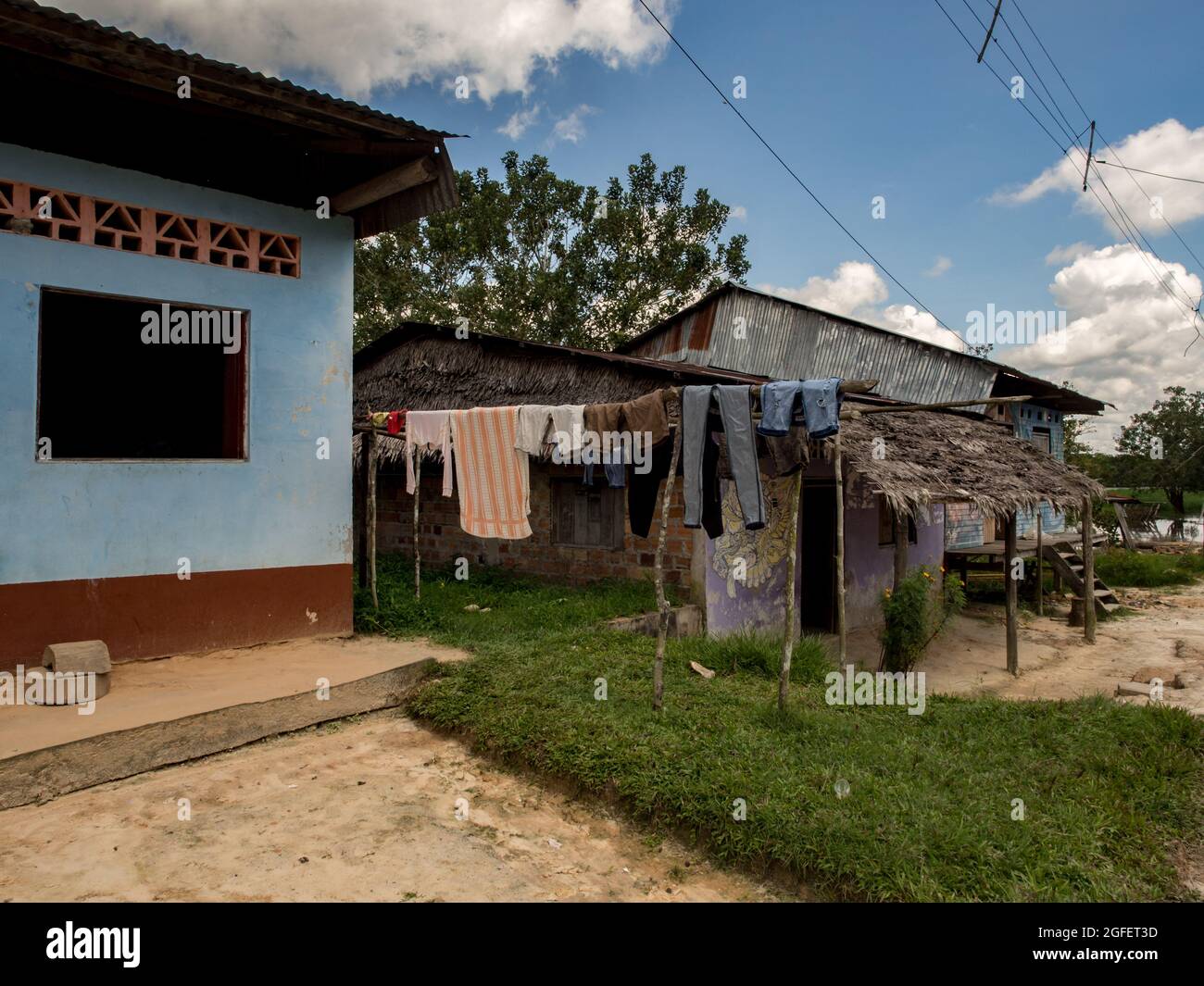Santo Tomas, Peru - May 2016: Wooden houses in the small village near ...