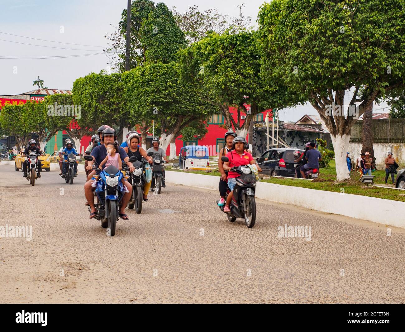 Tabatinga, Amazonas, Brazila, Dec , 201t: Many motors on a street of a ...