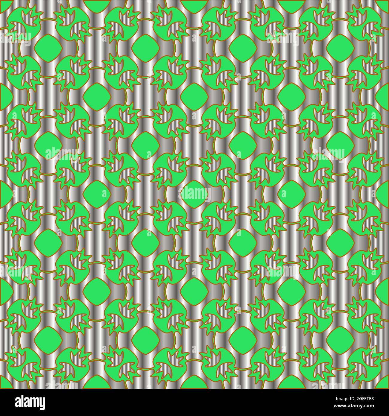 metal pattern on a green background. pattern for fabric, wallpaper ...