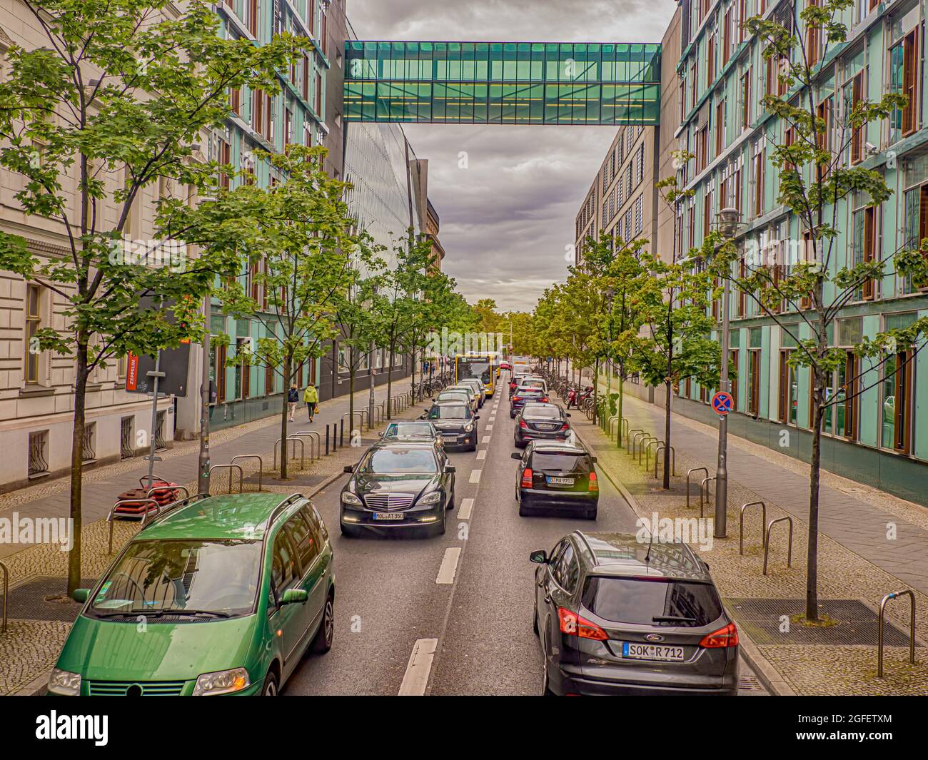 Berlin, Germany - Aug 2020: Berlin streets during traffic hours and ...