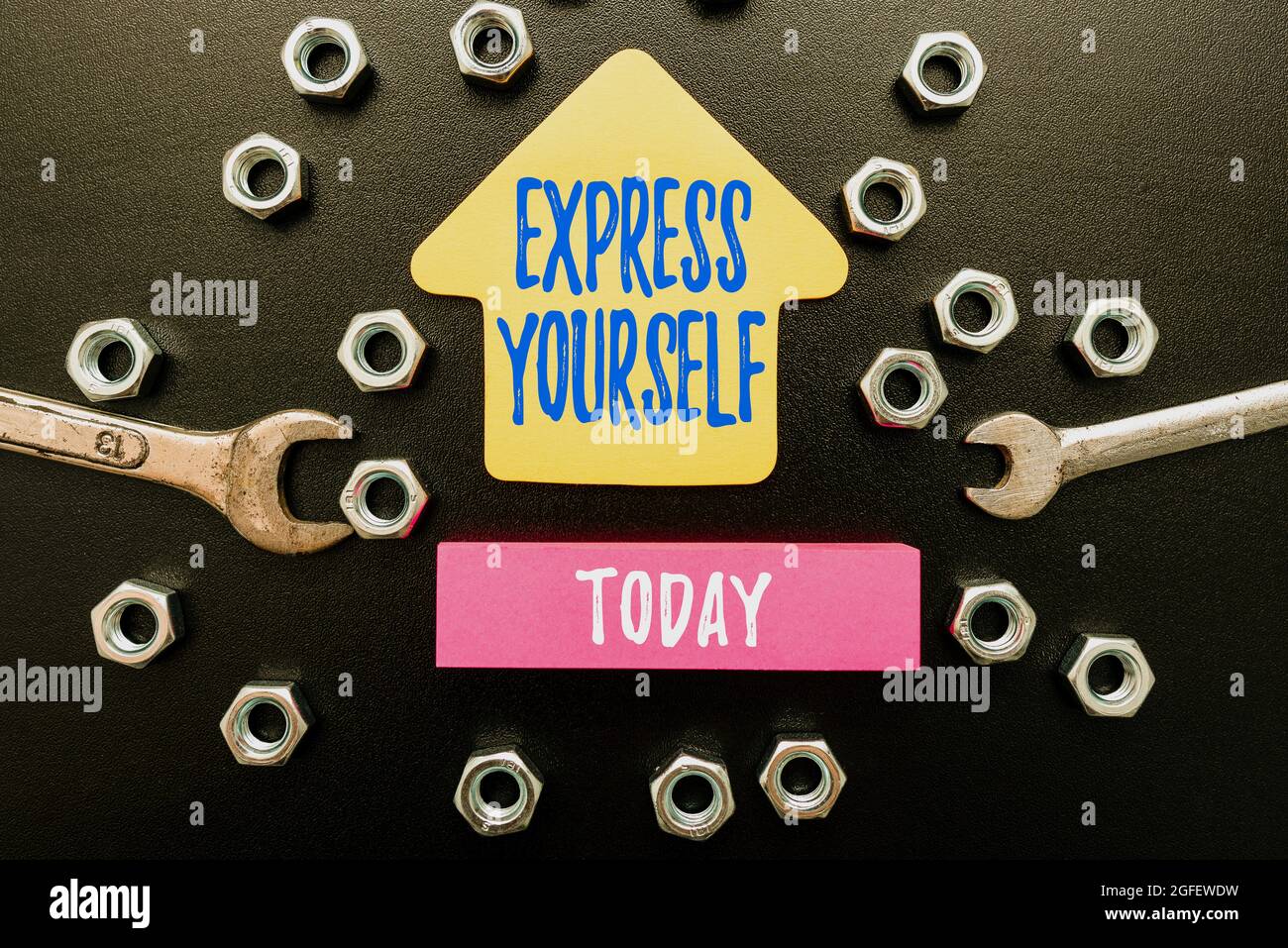 Sign displaying Express Yourself. Word Written on to communicate or ...