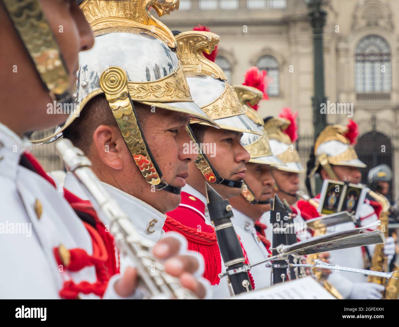 Lima, Peru - December 12, 2019: Guards of the Presidential Palace are ...