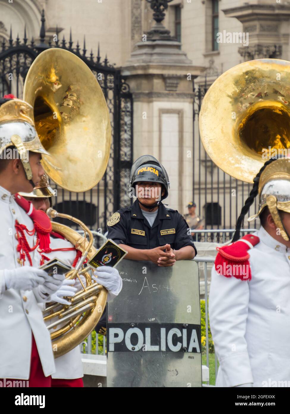 Lima, Peru - December 12, 2019: Guards of the Presidential Palace are ...