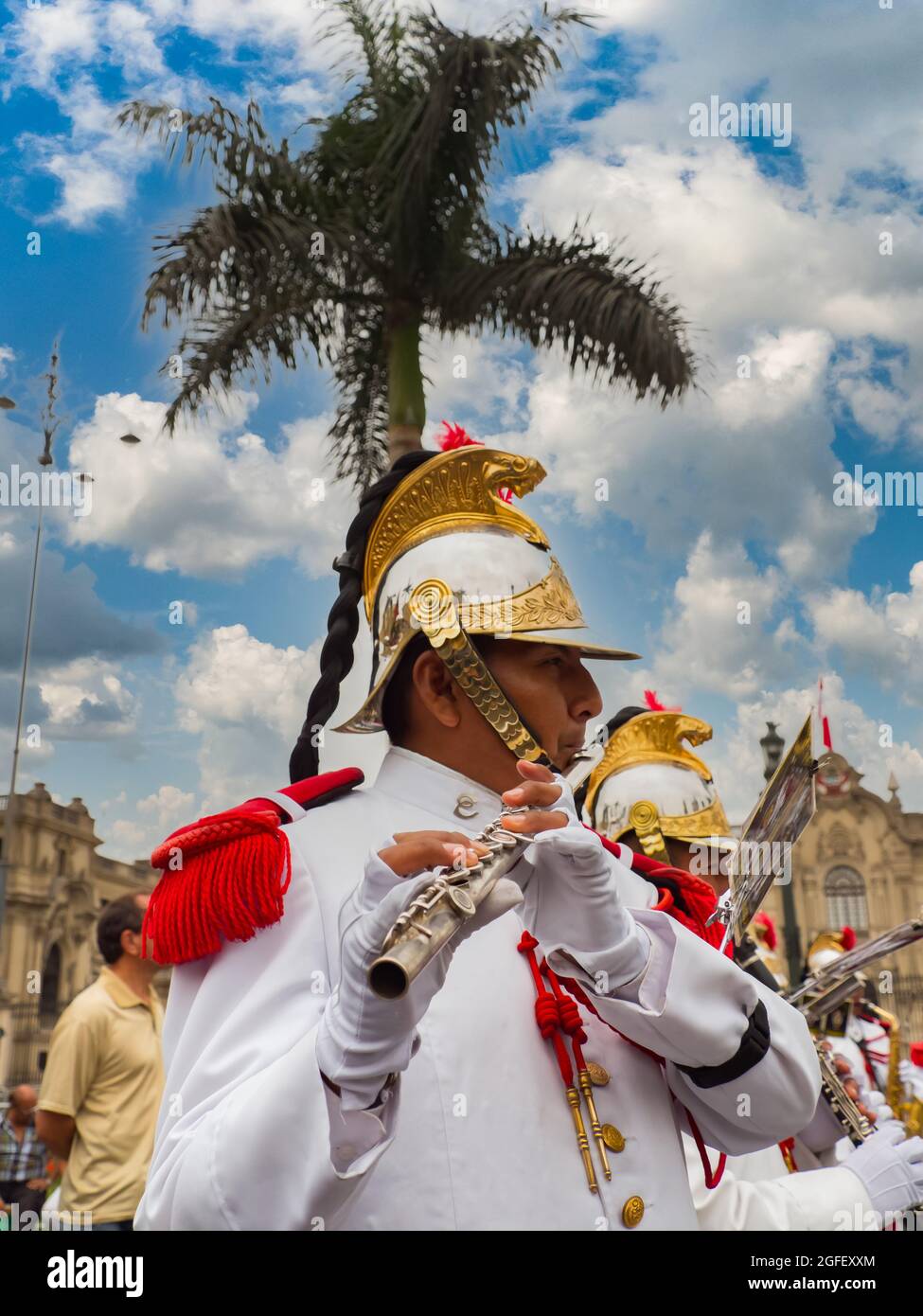 Lima, Peru - December 12, 2019: Guards of the Presidential Palace are ...