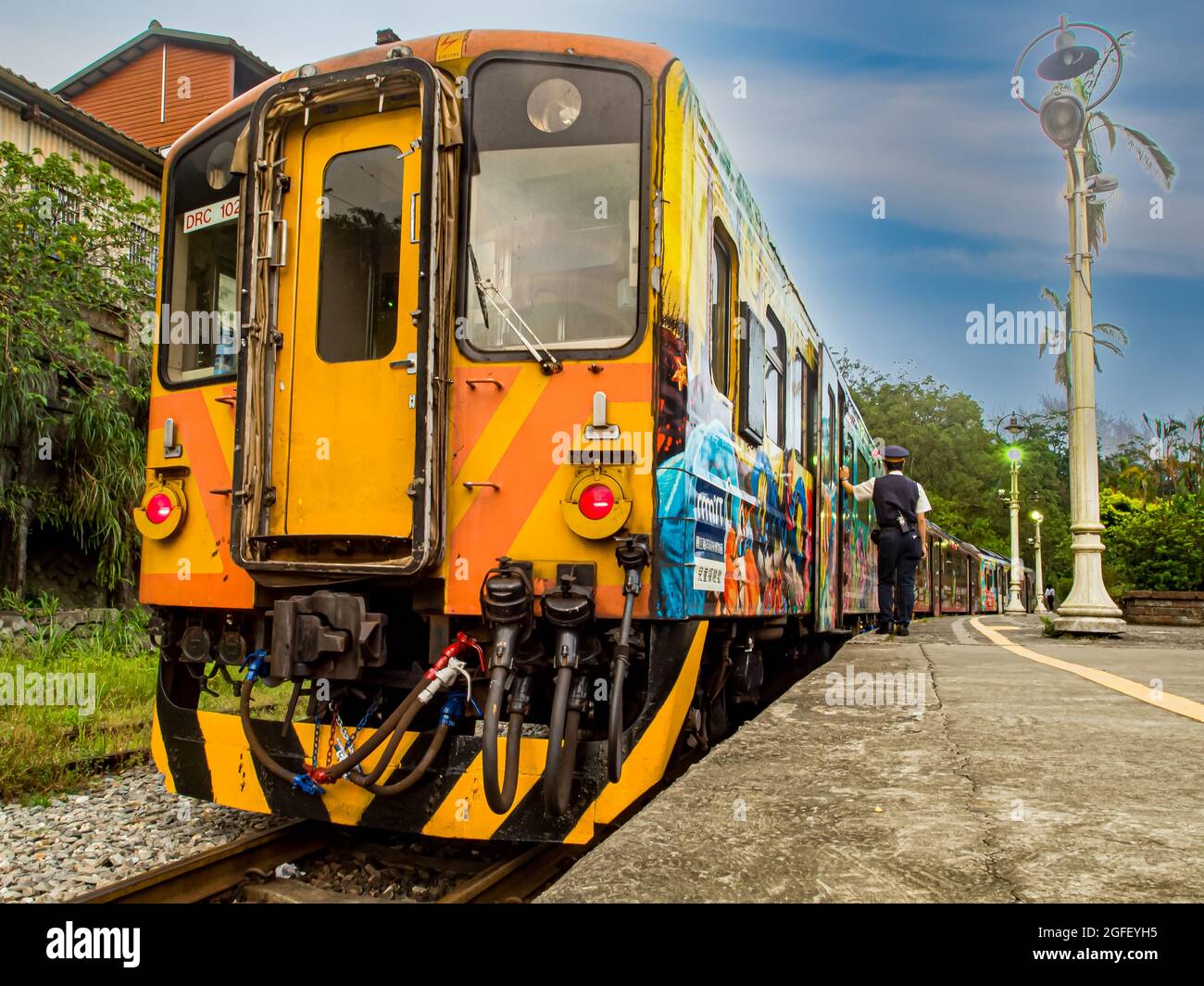 Jingtong, Taiwan - October 05, 2016: Wagons of historic train Pingxi ...