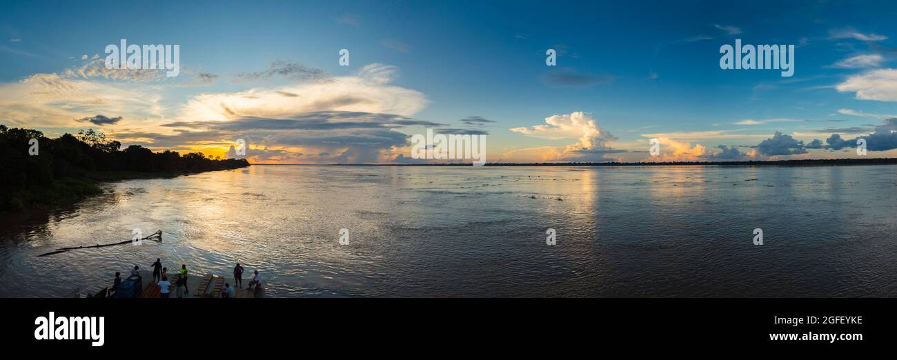 Amazon River and beautiful clouds over the Amazon jungle. Amazonia ...