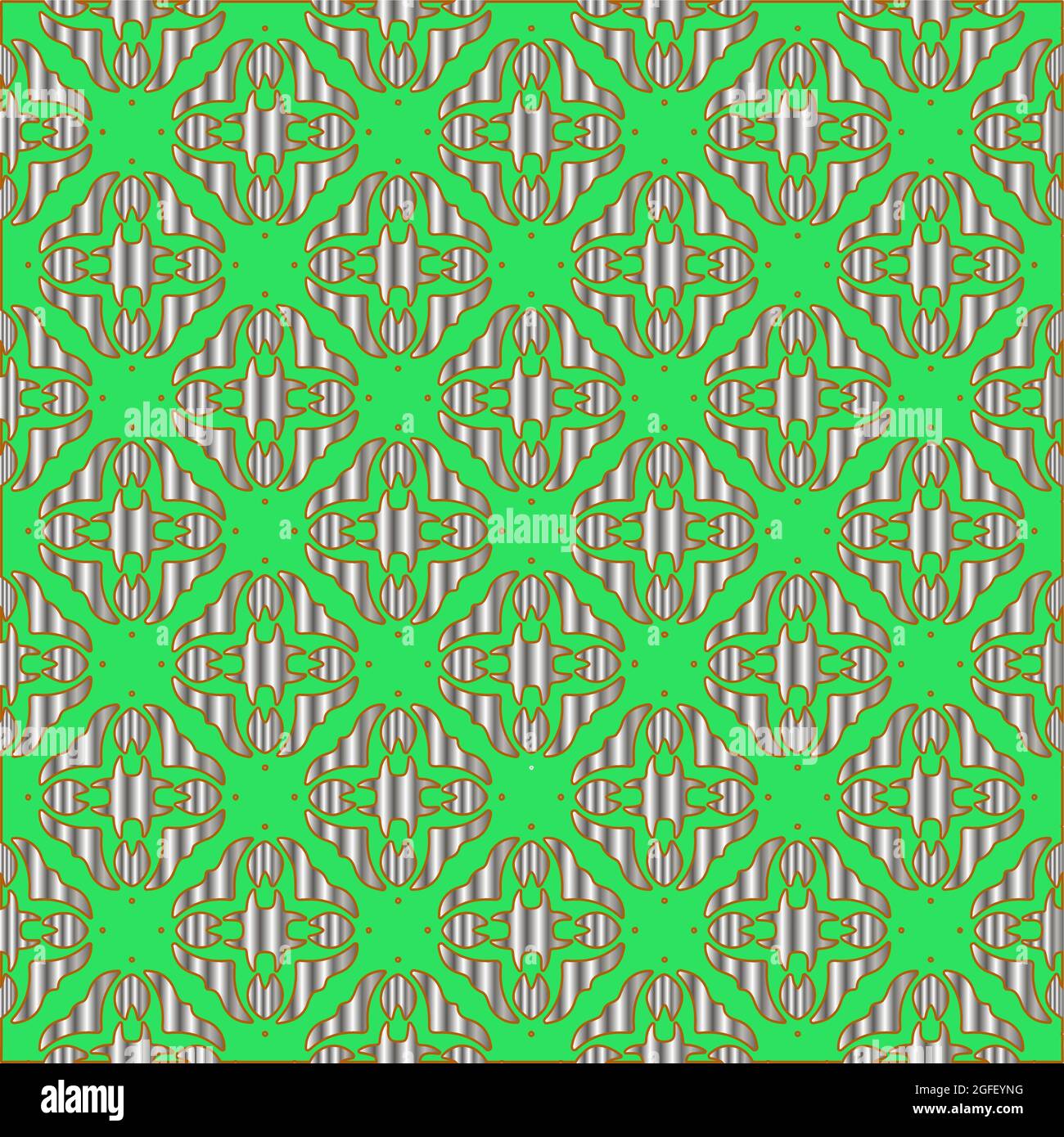 metal pattern on a green background. pattern for fabric, wallpaper ...