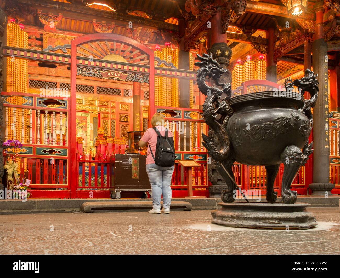 Taipei, Taiwan - October 2016: Black censer in a temple in Taiwan. Asia ...