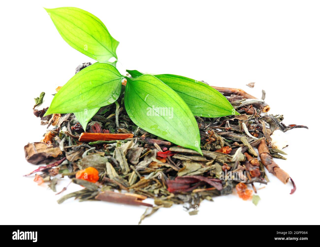 Assortment of dry tea on white background Stock Photo - Alamy