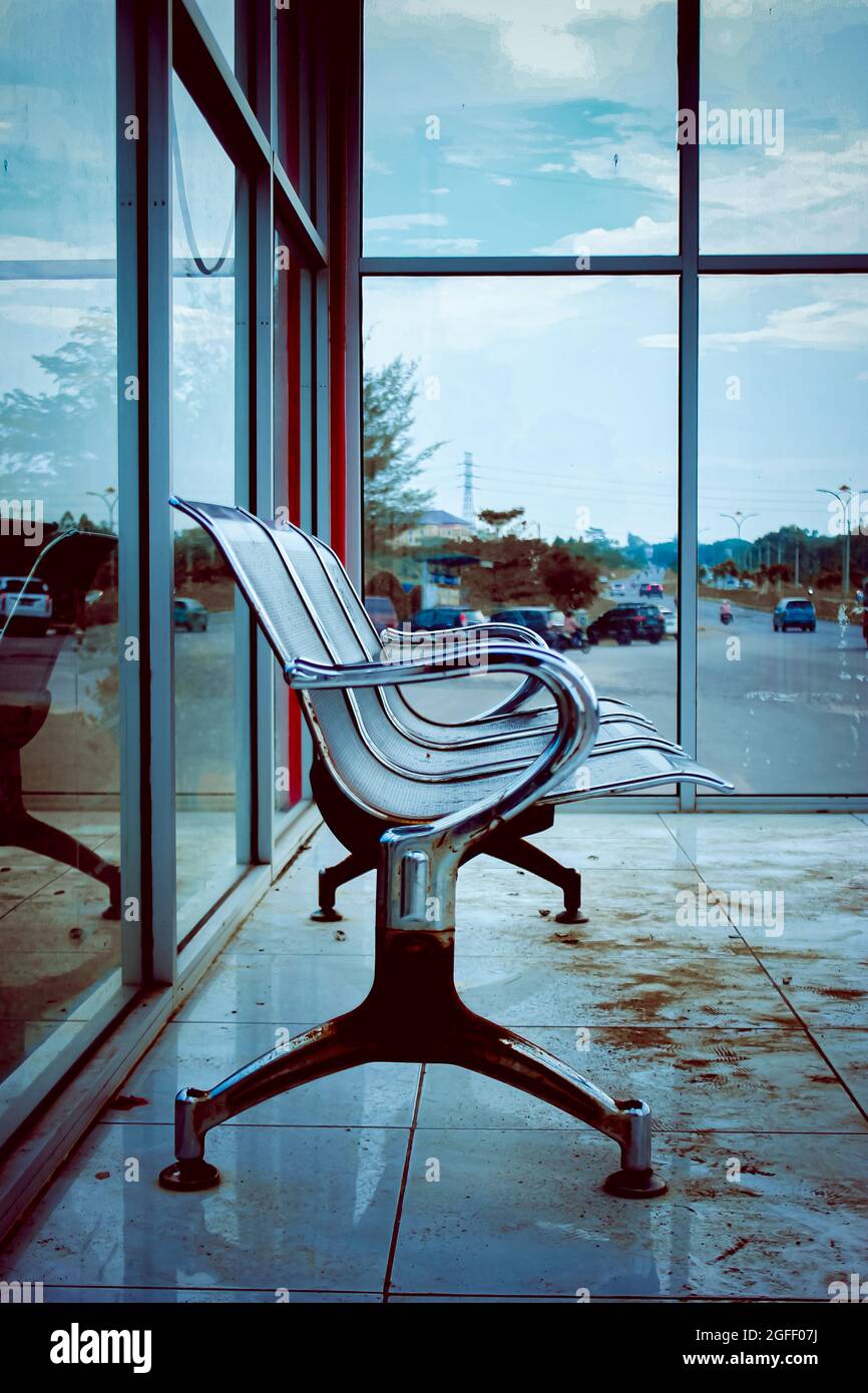 Grey wooden bus stop hi-res stock photography and images - Alamy