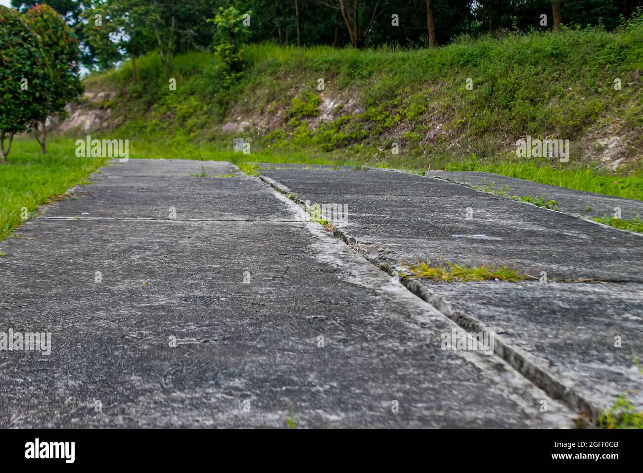 Streets made of concrete in the campus area Stock Photo - Alamy