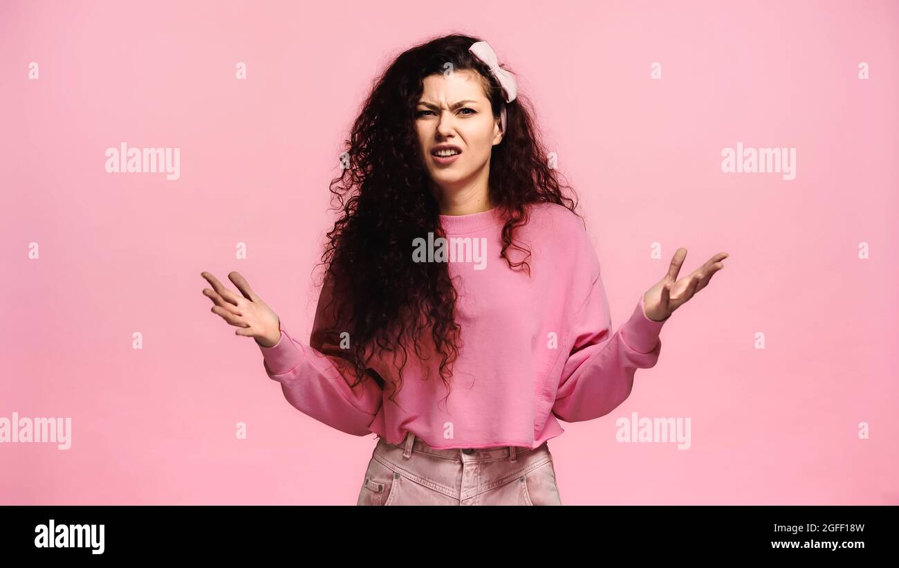 Angry woman pink hair hi-res stock photography and images - Alamy