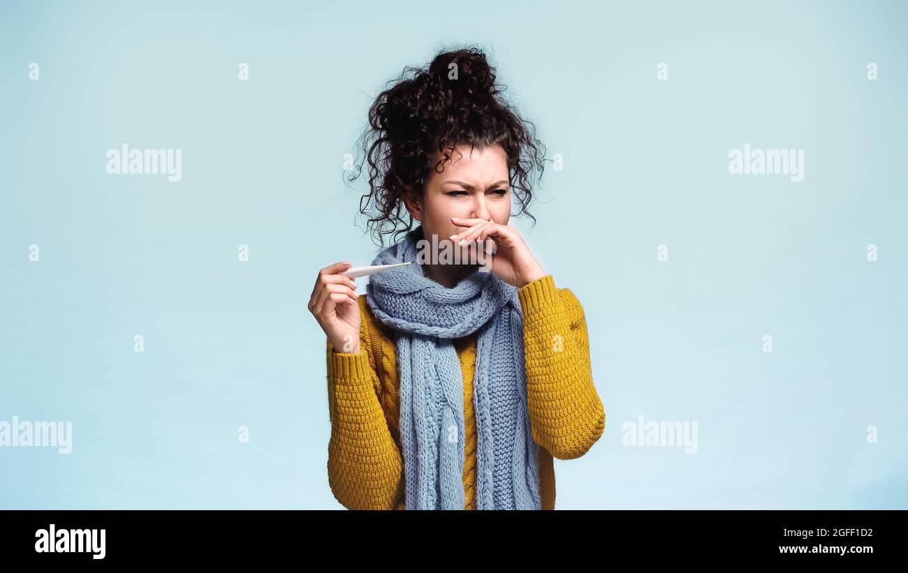 Wipe nose with hand hi-res stock photography and images - Alamy