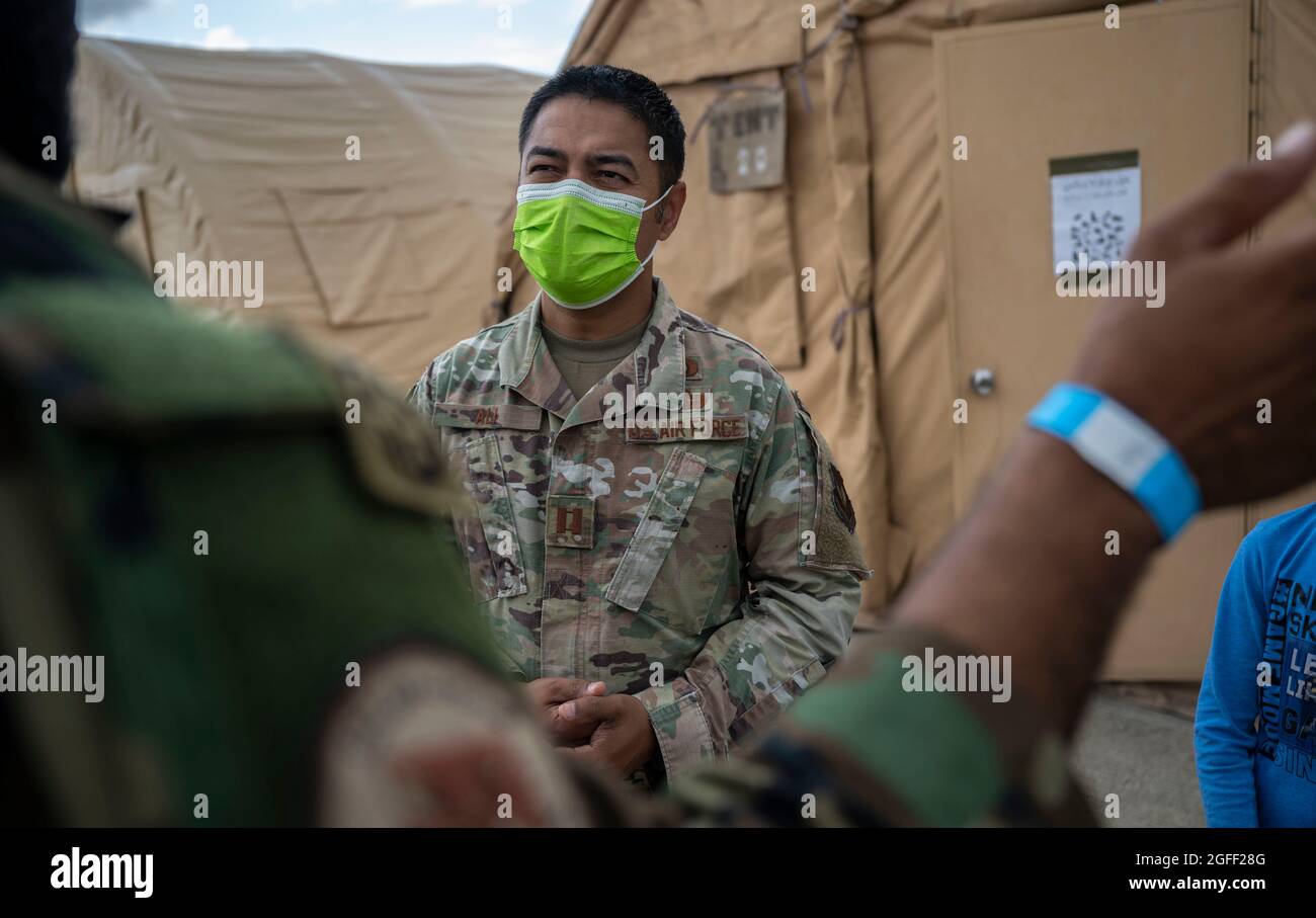 U.S. Air Force Capt. Mir Ali, 86th Airlift Wing chaplain, meets with ...