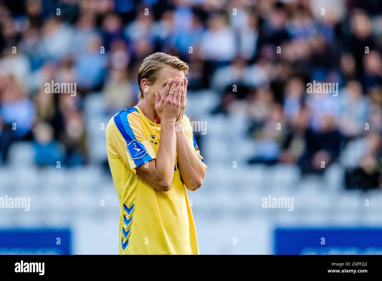 Odense, Denmark. 21st, August 2021. Simon Hedlund (27) of Broendby IF ...