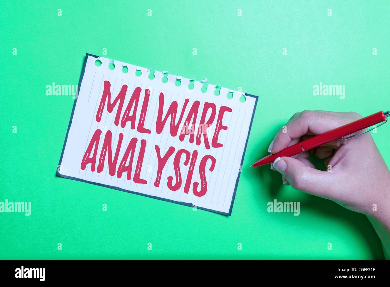 Handwriting text Malware Analysis. Business concept performs deep ...