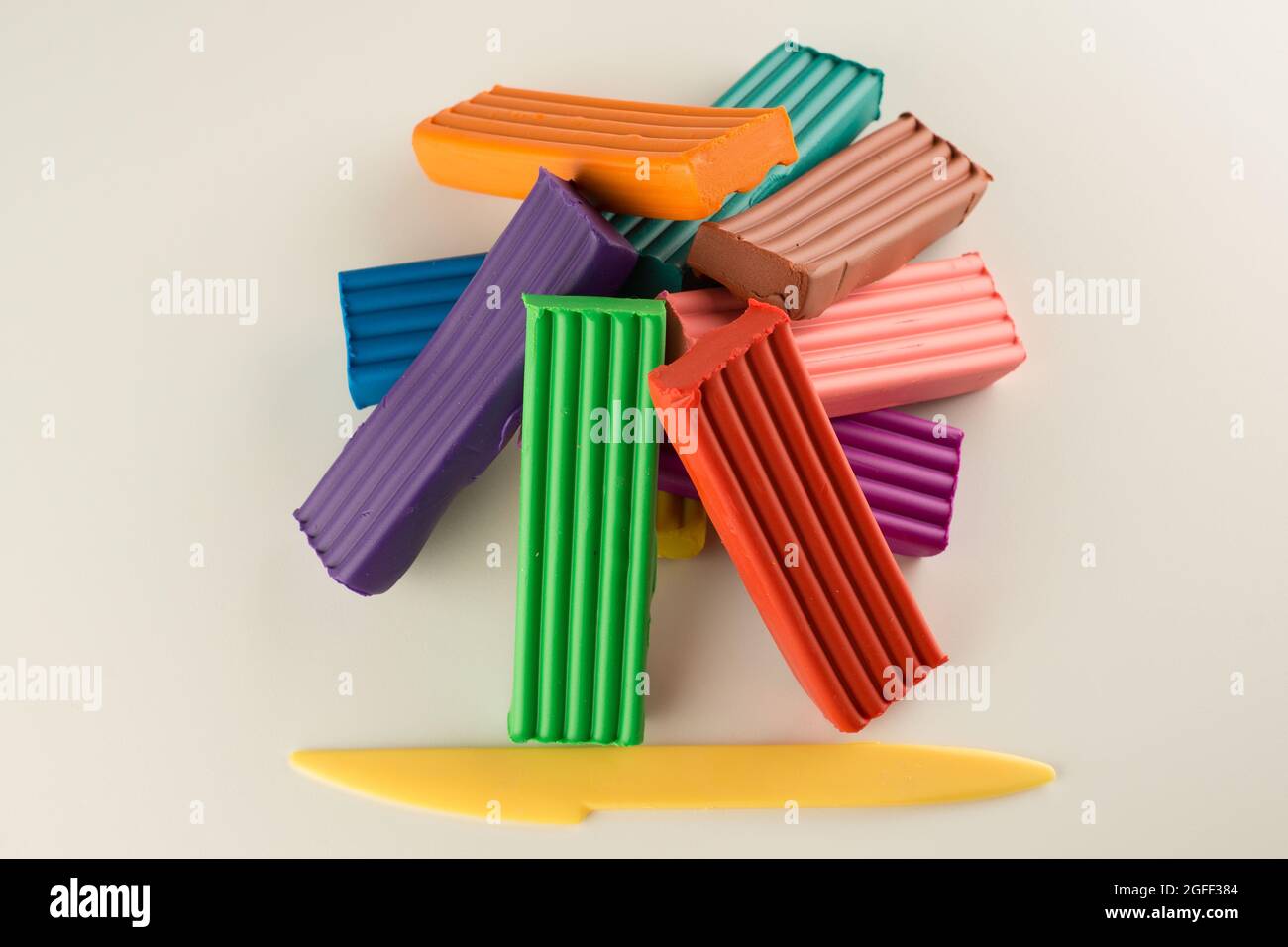 children color wax plasticine for creativity isolated on a white ...