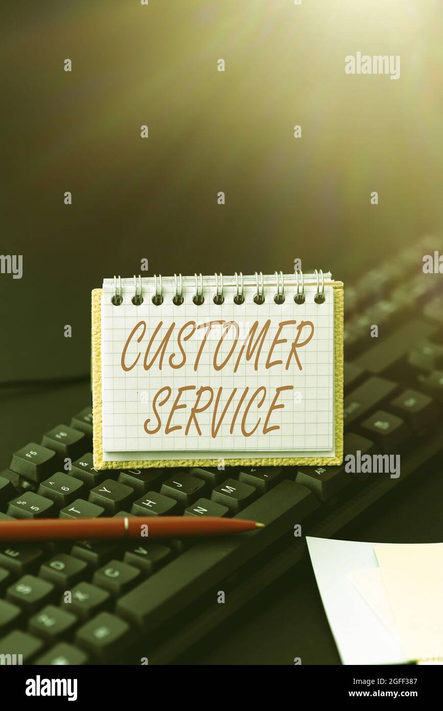 Text Sign Showing Customer Service Concept Meaning Process Of Ensuring Customer Satisfaction