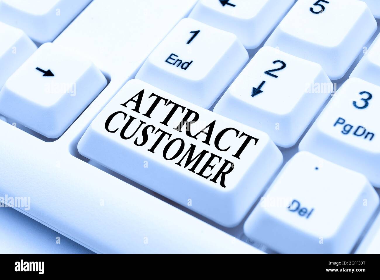 Text caption presenting Attract Customer. Word Written on to bring more ...