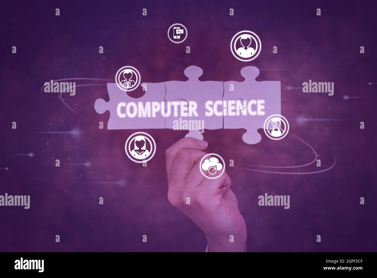 Conceptual caption Computer Science. Business approach study of both ...