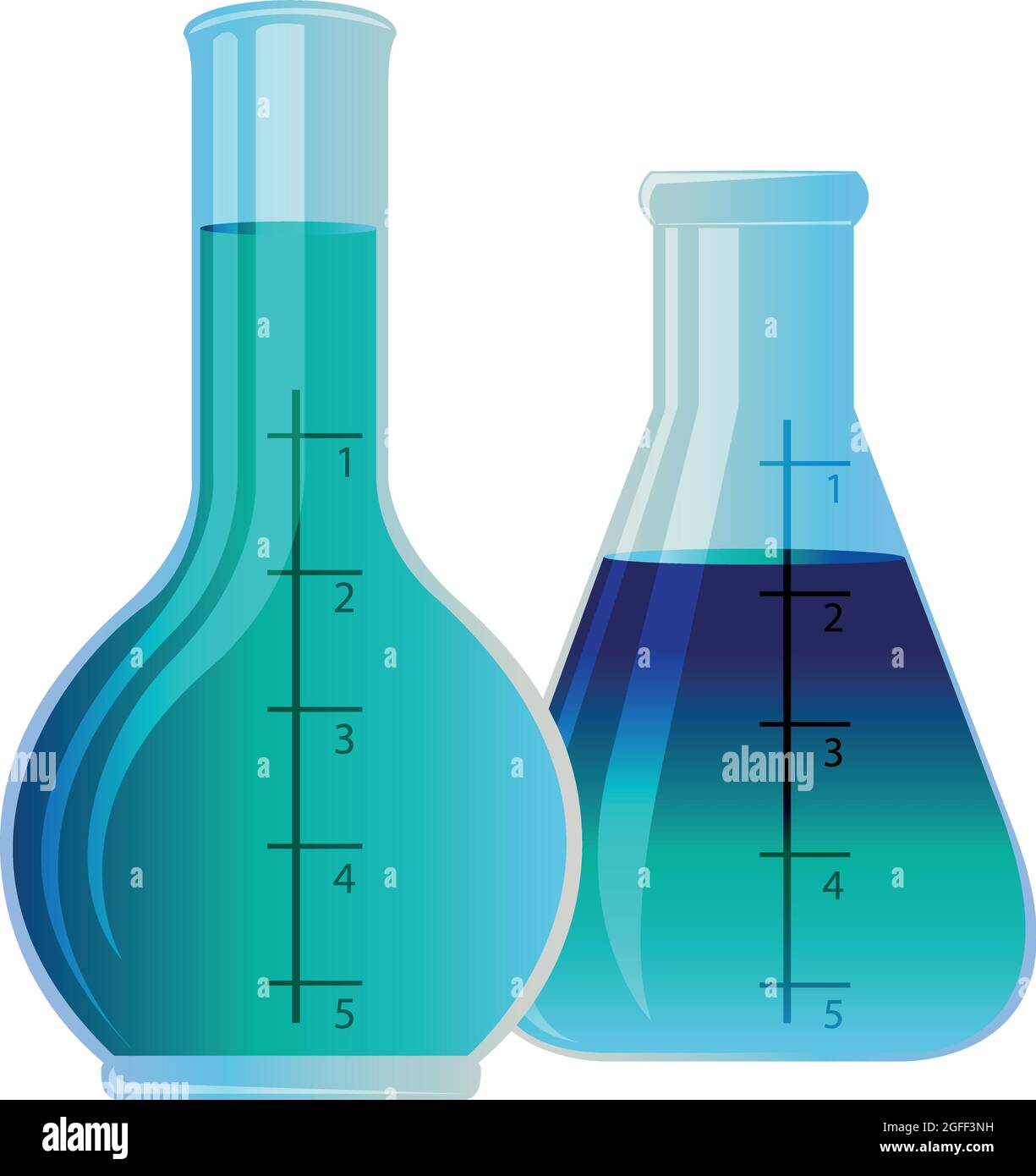 Measuring flasks in laboratory Stock Vector Images - Alamy