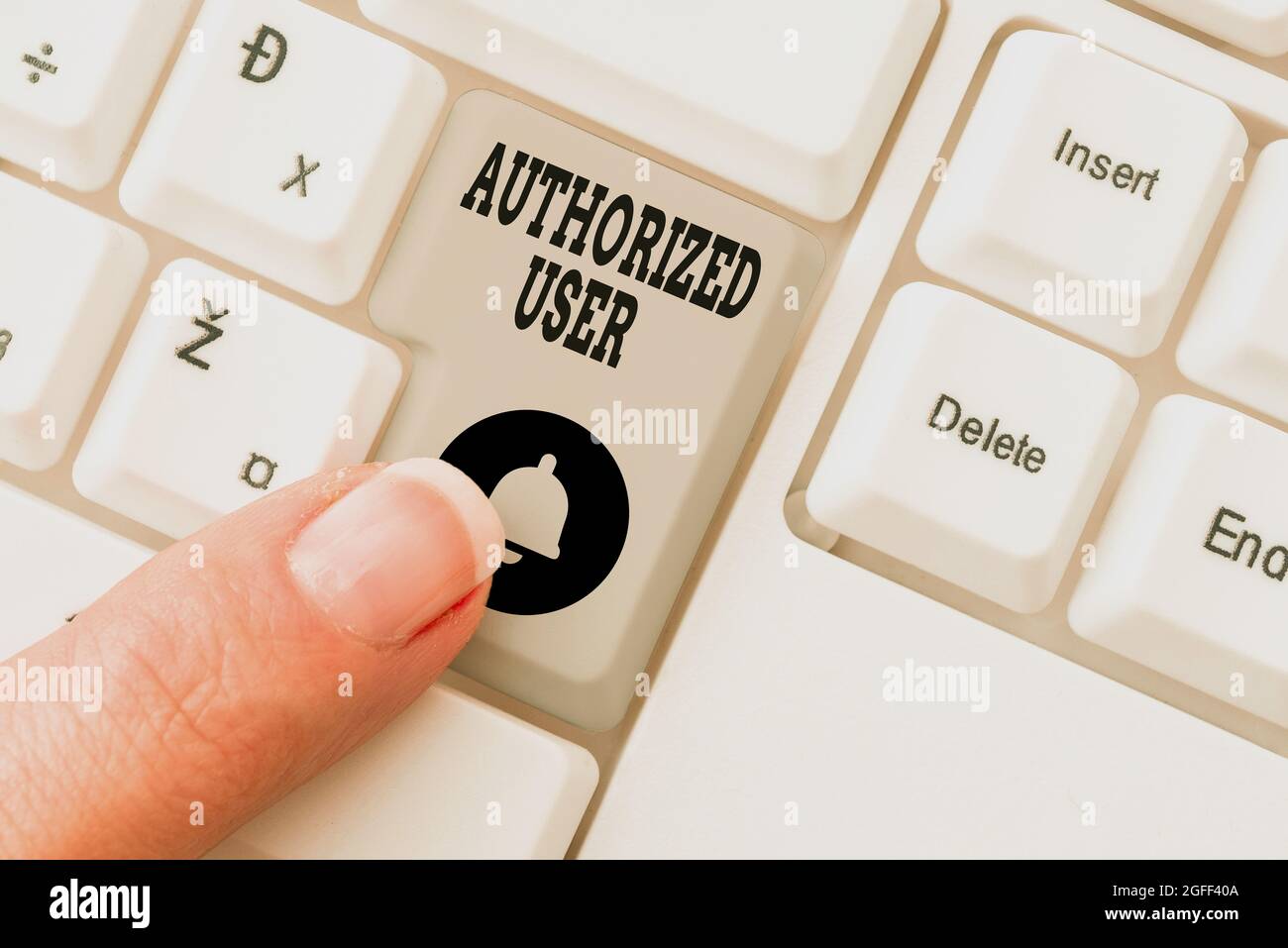 Hand writing sign Authorized User. Word for person granted permission ...