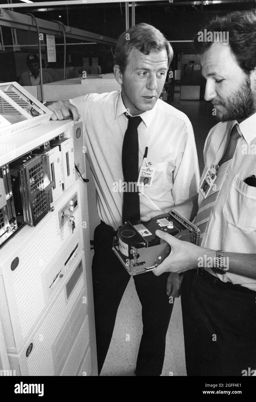 Austin Texas USA, circa 1994: British IBM workers talk to American ...
