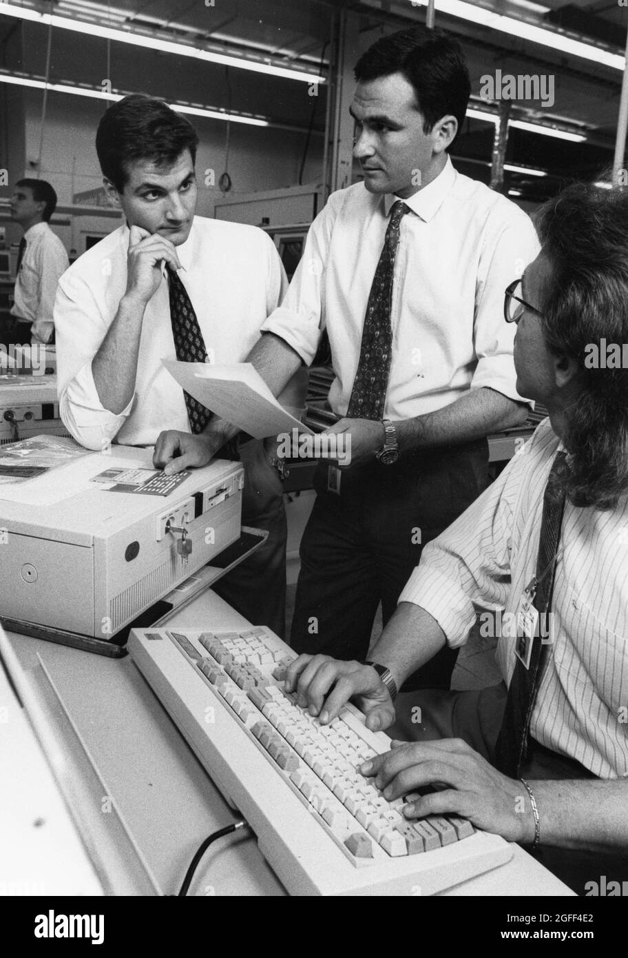 Austin Texas USA, circa 1994: British IBM workers talk to American ...