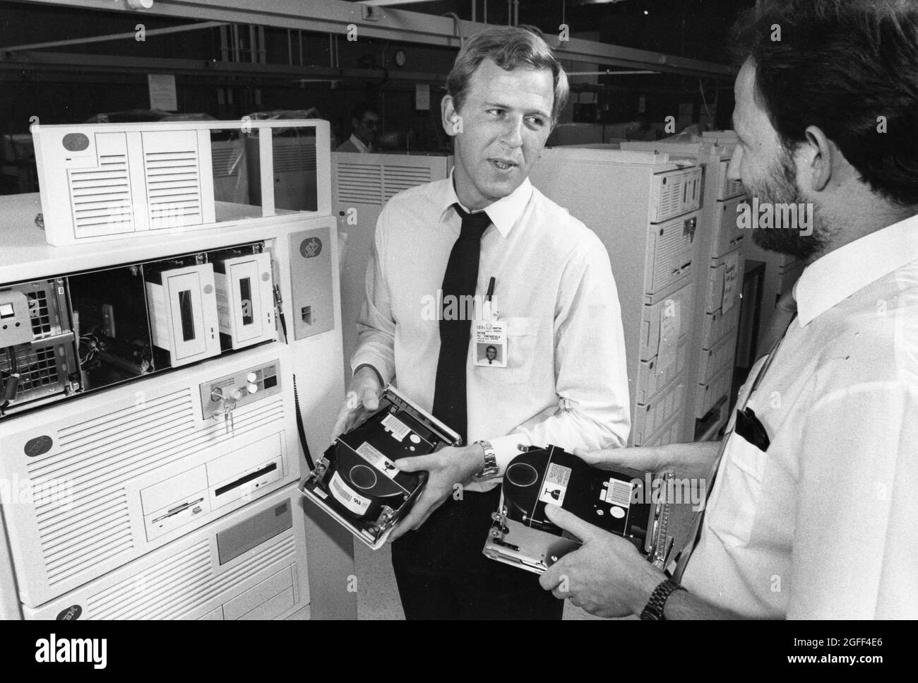 Austin Texas USA, circa 1994: British IBM workers talk to American ...