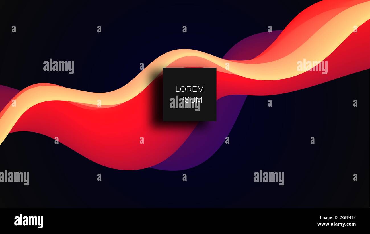 Colorful wave dynamic flow background vector design on dark background ...