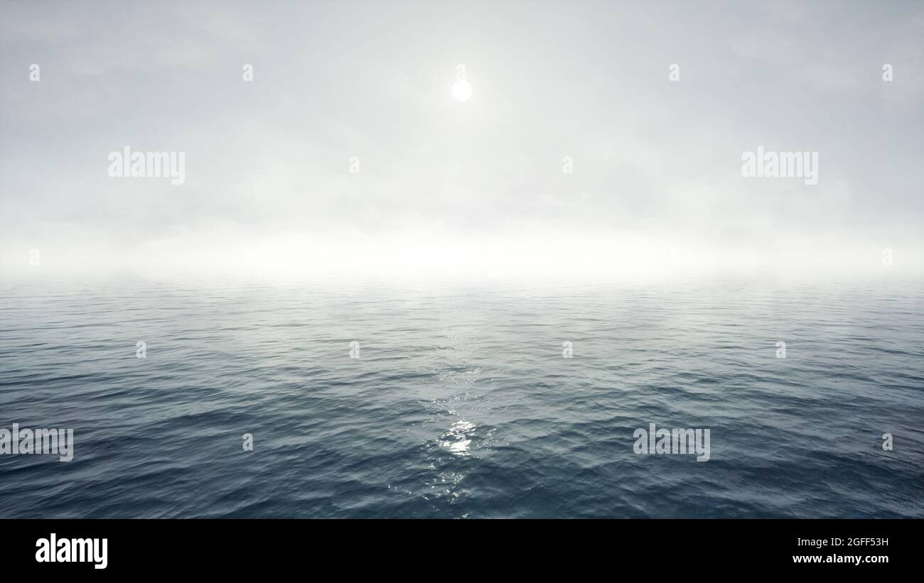 Ocean Water and Sunset Sky Background 3D Render Stock Photo - Alamy