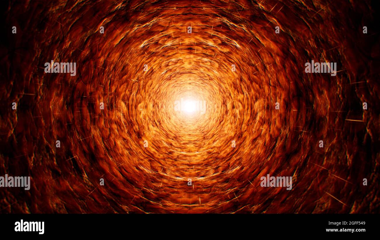 Pass Through Burning Cave Background Stock Photo - Alamy