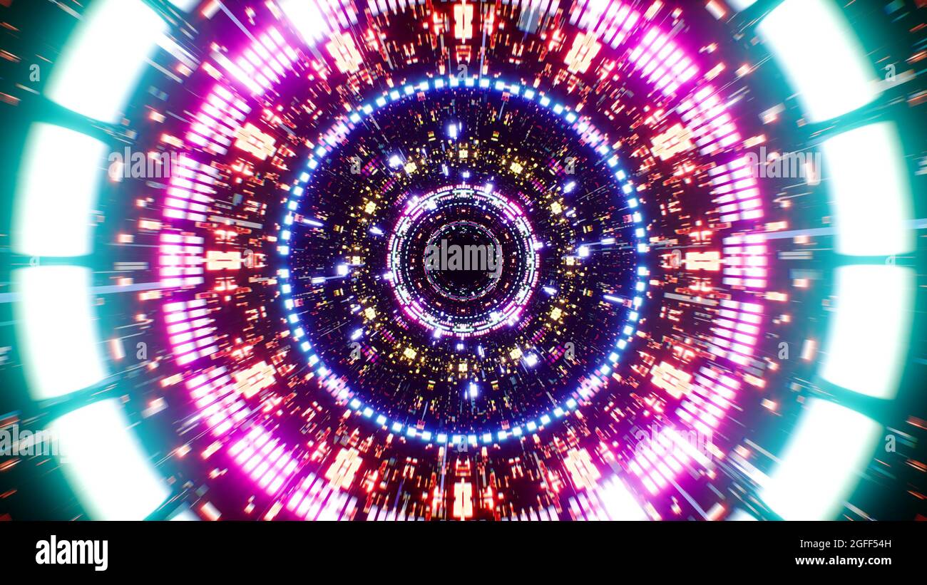 Pass Through Multi Neon Color Textured Tunnel Stock Photo - Alamy