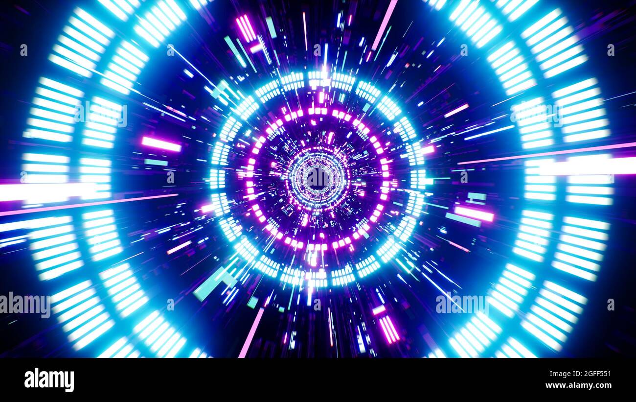 Pass Through Multi Neon Color Textured Tunnel Stock Photo - Alamy