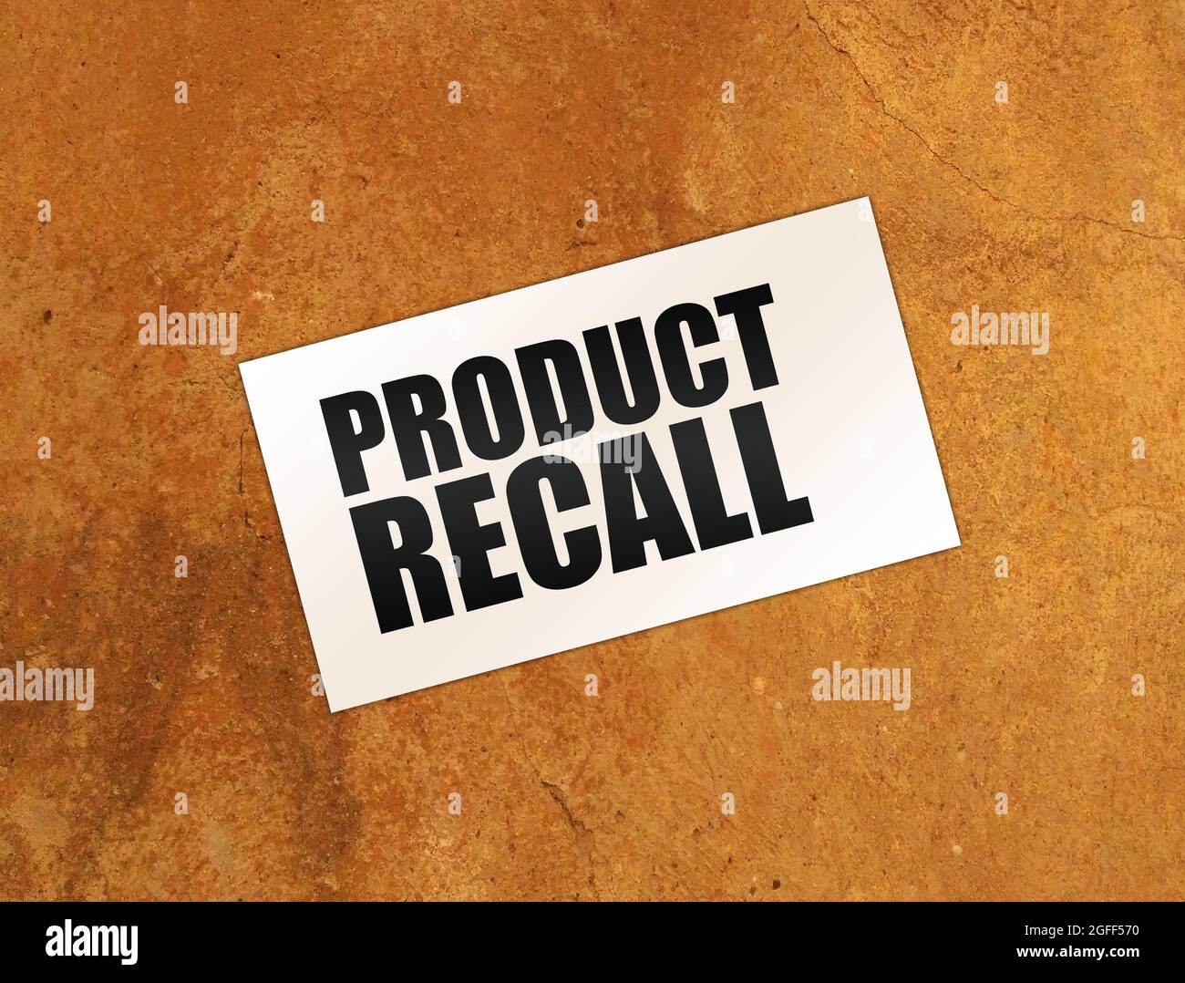 card with text PRODUCT RECALL on wooden background. business concept ...