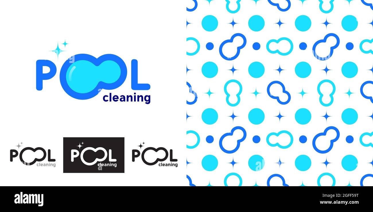 Abstract logo cleaning swimming pool. Seamless background for textile ...
