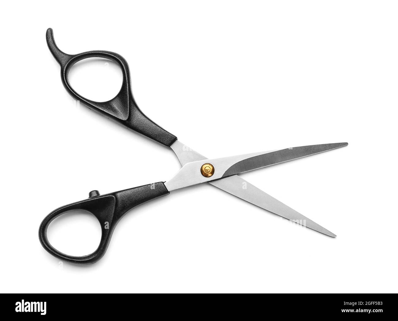 Barber scissors isolated on white Stock Photo - Alamy