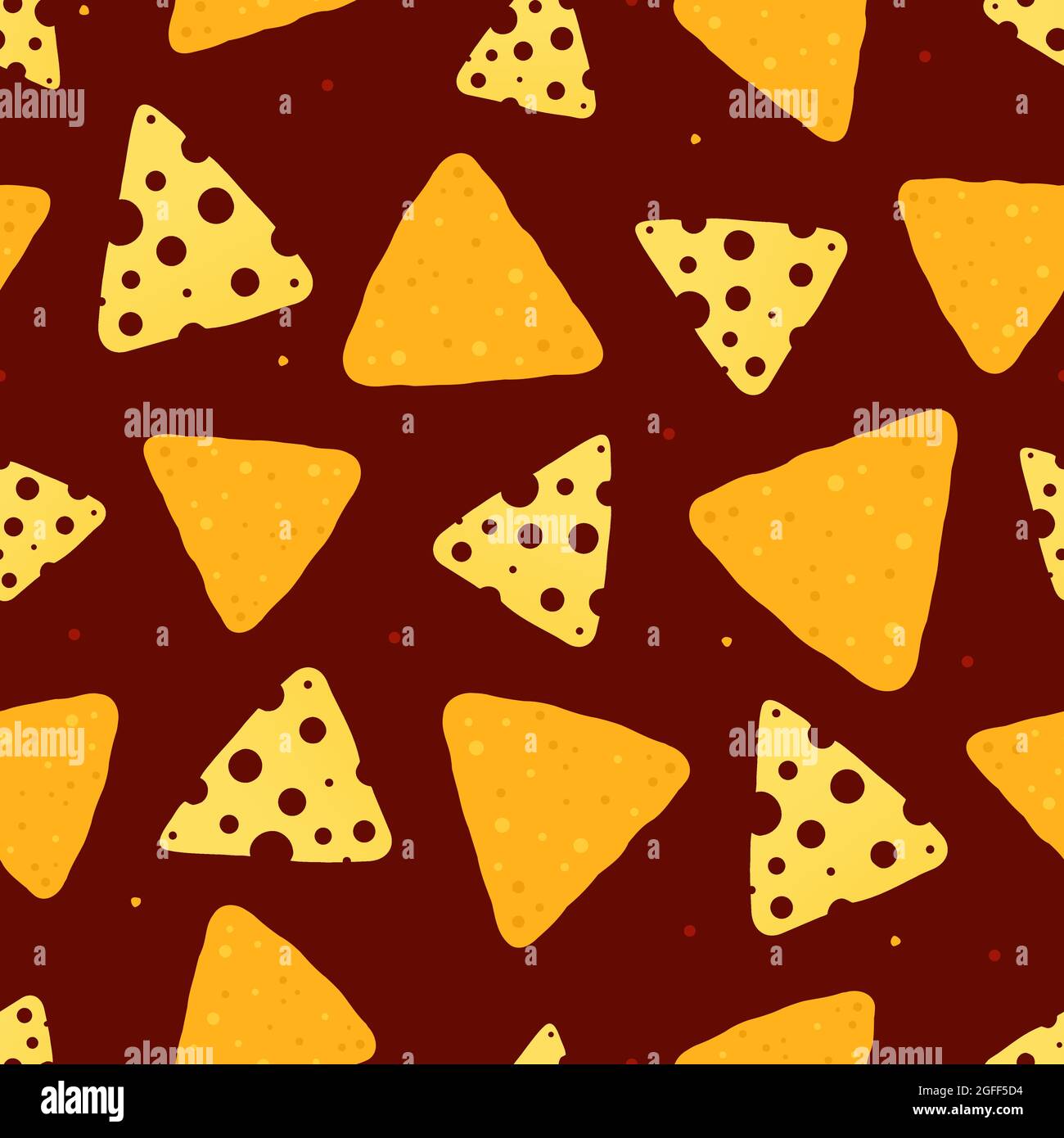 Background with nachos and a slice of cheese on a red background ...